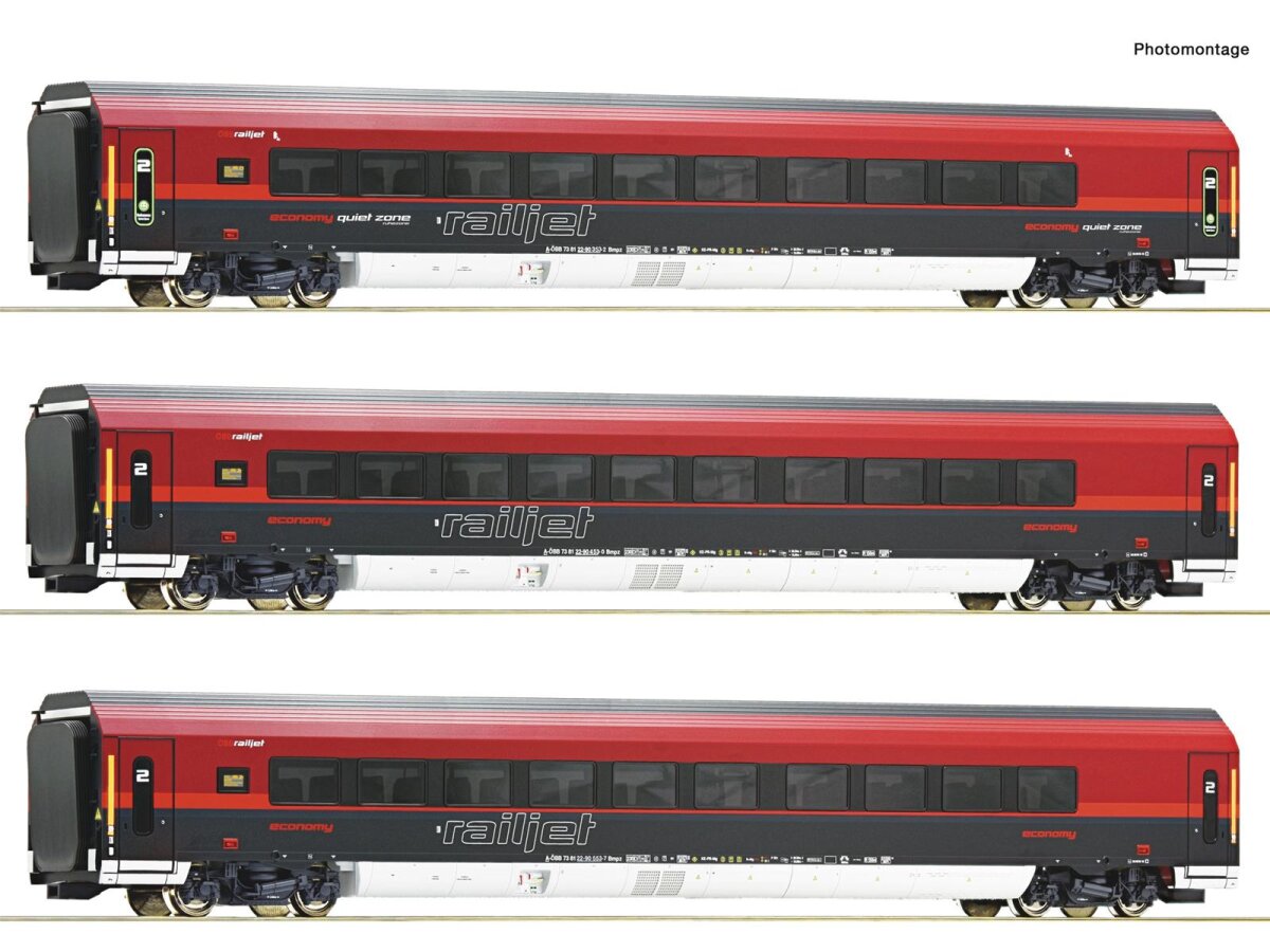 Roco 74042 - H0 3er Set Railjet ÖBB AC, 316,11