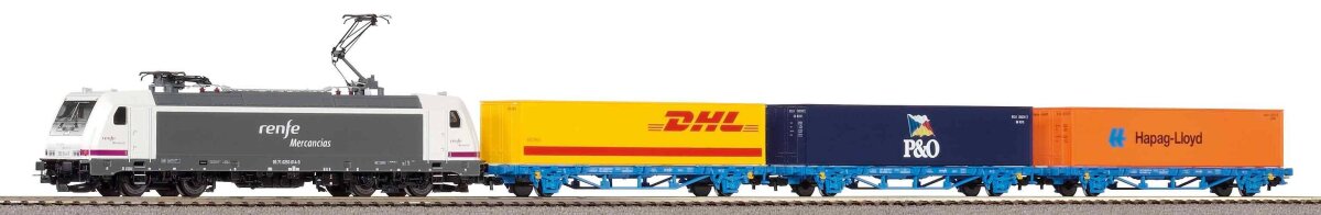 Piko 96900 - H0 S-Set E-Lok TraXX Renfe + 3 Containertragwg. Renfe A ...