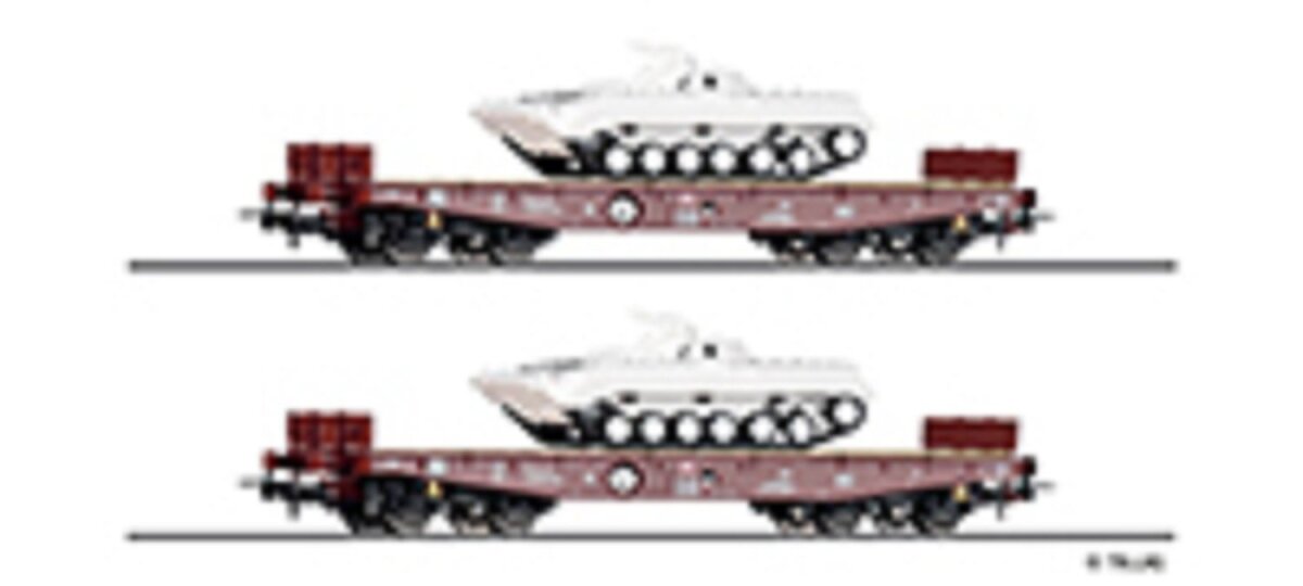 Tillig 70072 - H0 Güterwagenset der DB AG, bestehend aus zwei Schwerl, 127,19